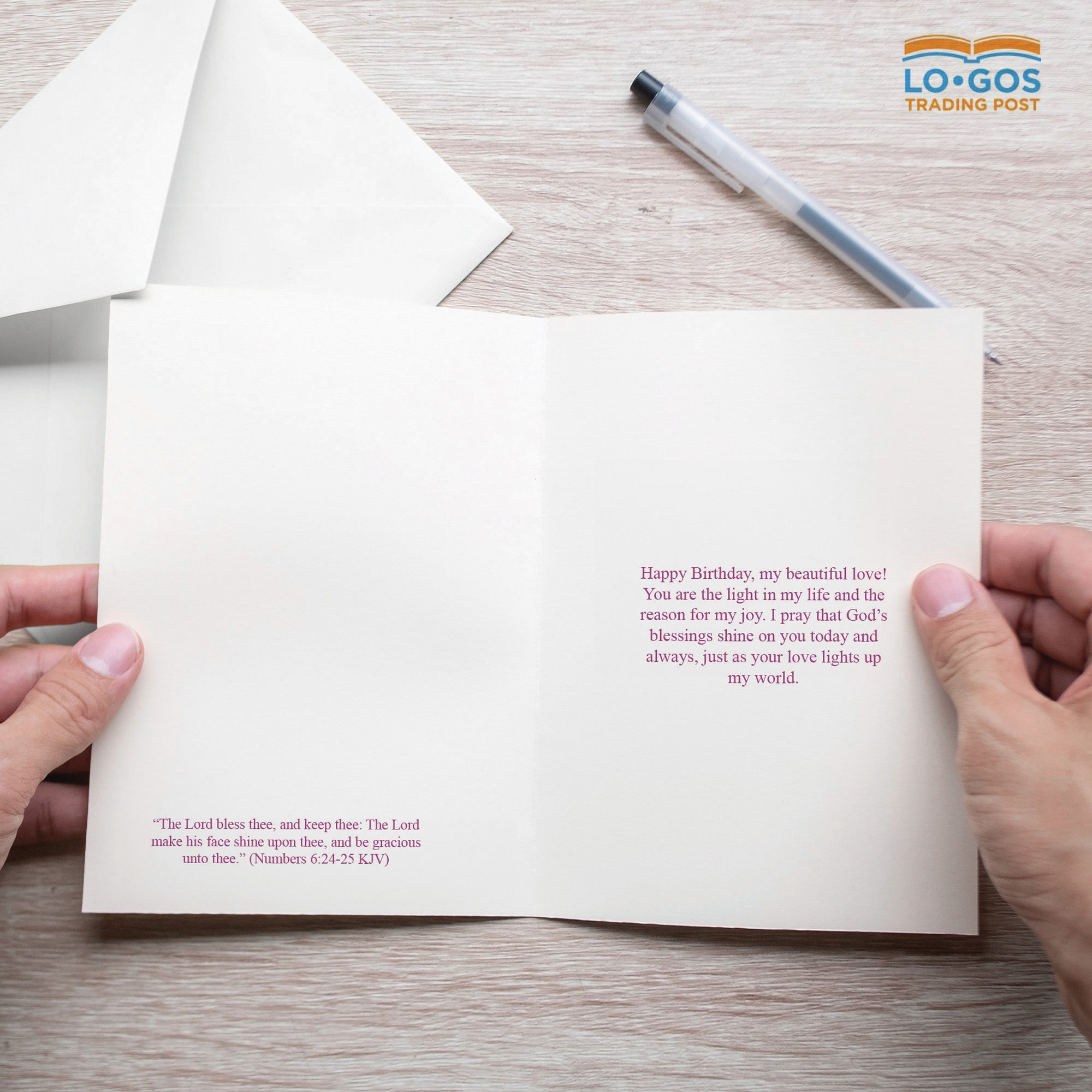 Christian Birthday Greeting Card - My Love, My Light, Numbers 6:24-25 ...