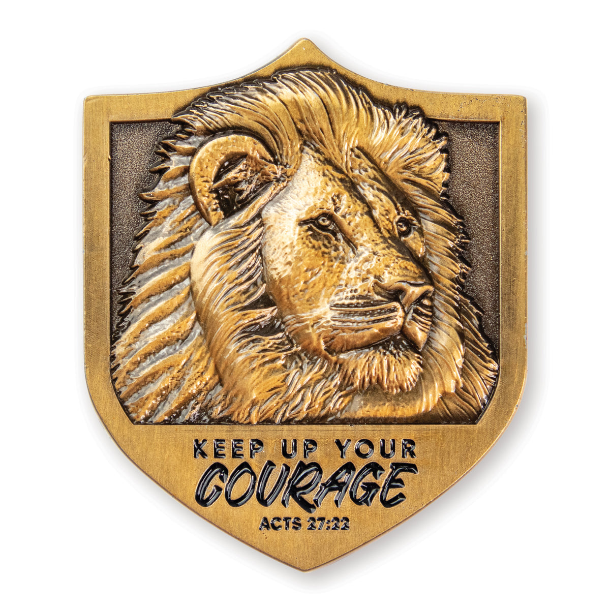 Keep Up Your Courage – Lion Head Coin - Acts 27:22 – Psalm 100:5 Chall ...
