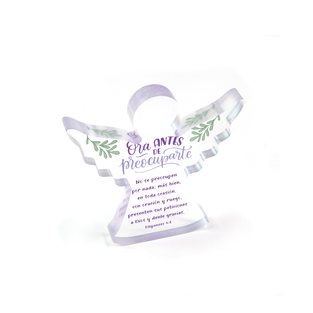 Spanish, Ora Antes de Preocuparte Acrylic Angel Plaque – Philippians 4 ...