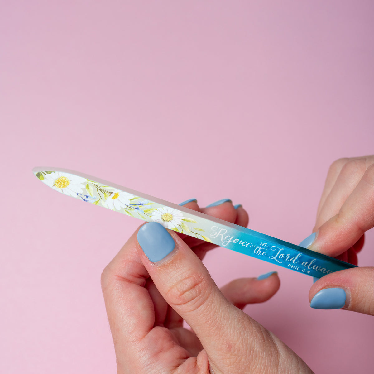 Glass Nail Files, Teal – Rejoice in the Lord Always, Phil 4:4 – Logos ...