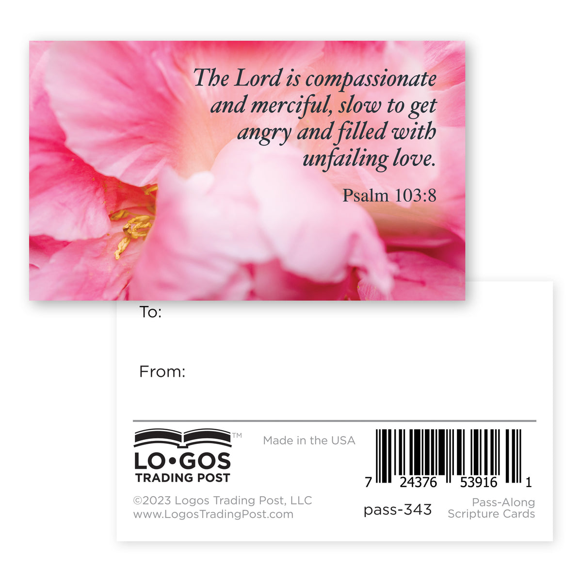 The Lord is compassionate, Psalm 103:8, Pass Along Scripture Cards, Pa ...