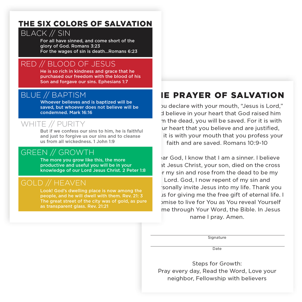 The Six Colors of Salvation, Salvation Scripture Cards, Pack of 40 ...