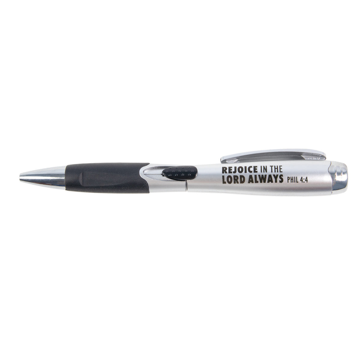 Flashlight Pen Black - Rejoice in the Lord, Phil 4:4 – Logos Trading ...