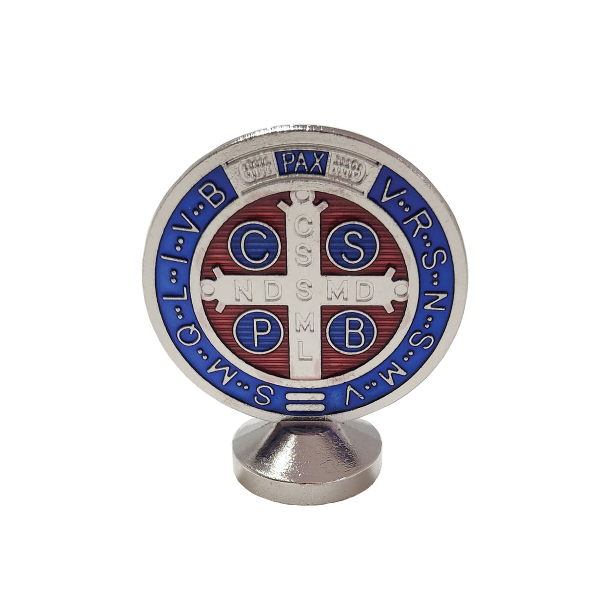 Saint Benedict Desk Medallion – Silver and Blue – Logos Trading Post ...