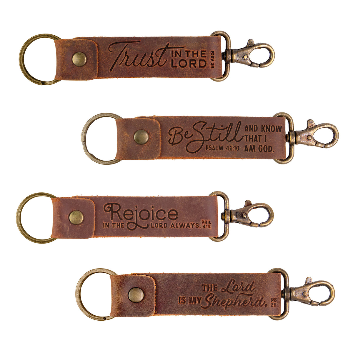 Panel Display - Leather Strap Scripture Keychains – Logos Trading Post ...