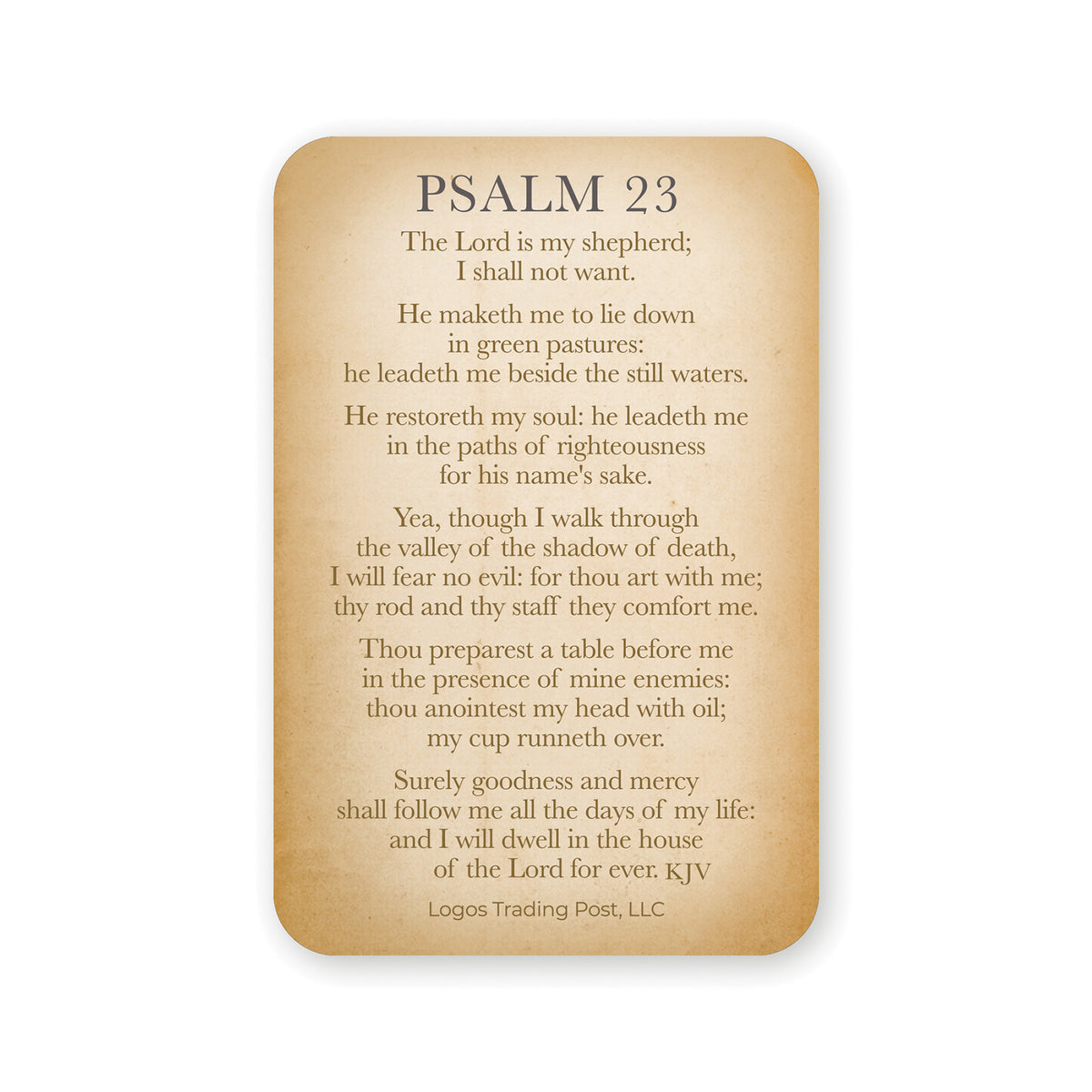 Wallet Scripture Card, Psalm 23 - Good Shepherd, Sheep KJV – Logos ...