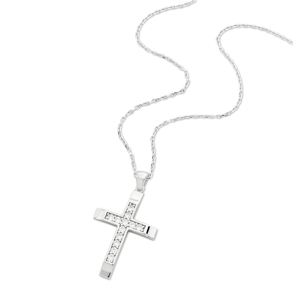 Raised Center Cross with CZ Accents – Logos Trading Post Wholesale