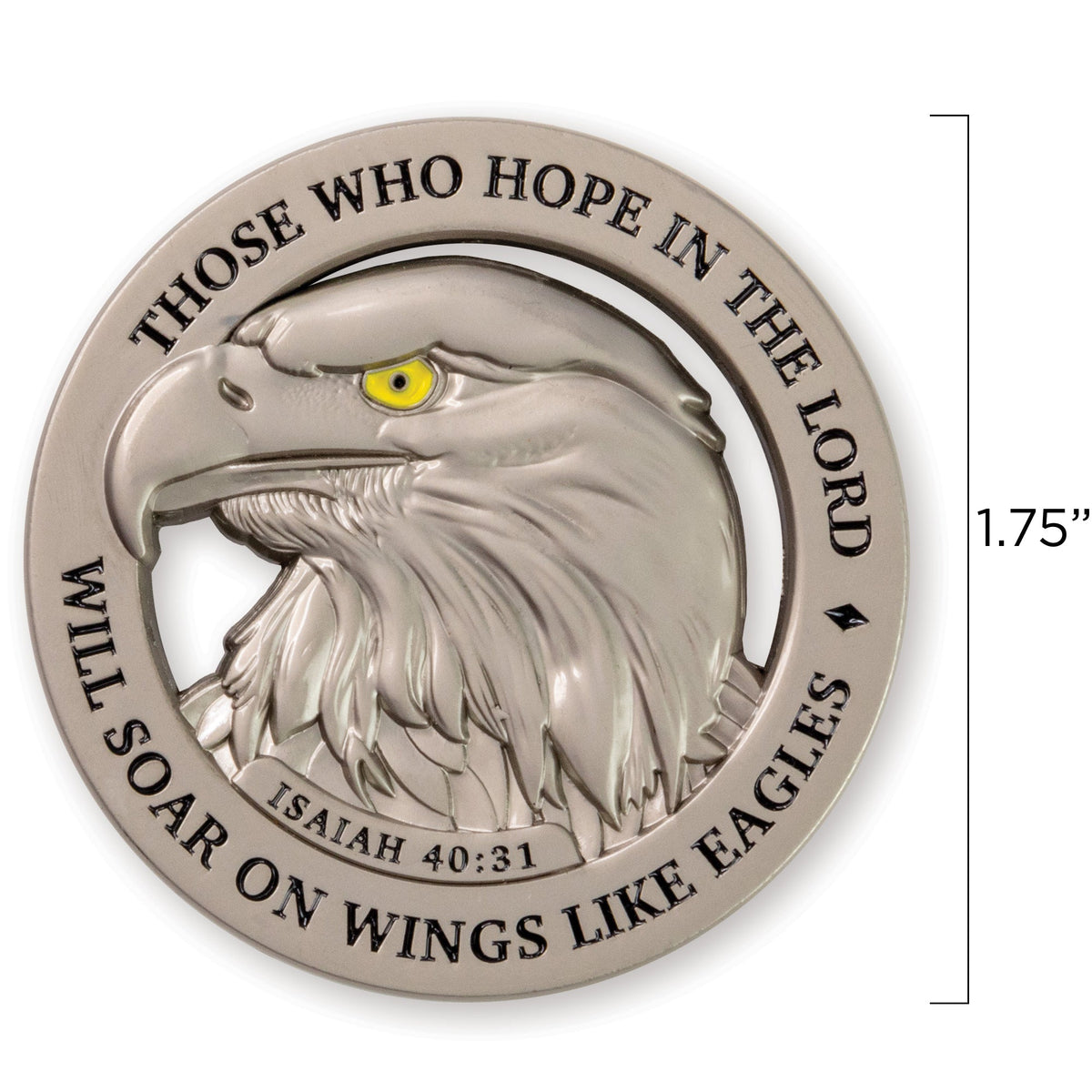 American Bald Eagle Challenge Coin, Satin Silver Plated – Logos Trading ...