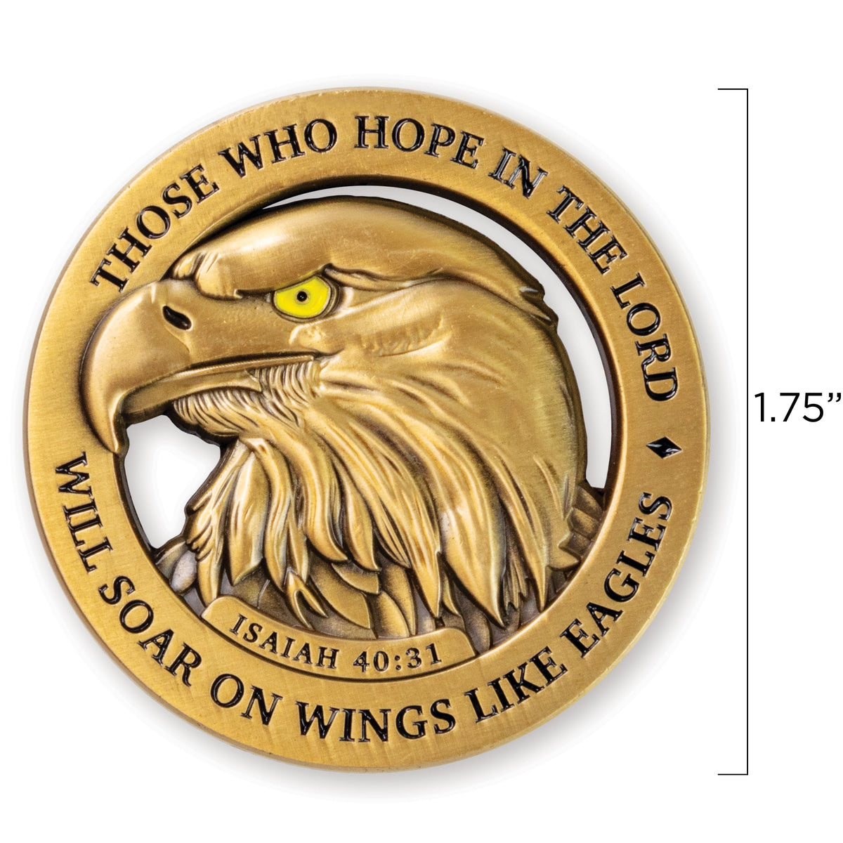 American Bald Eagle Challenge Coin, Antique Gold Plated – Logos Trading ...