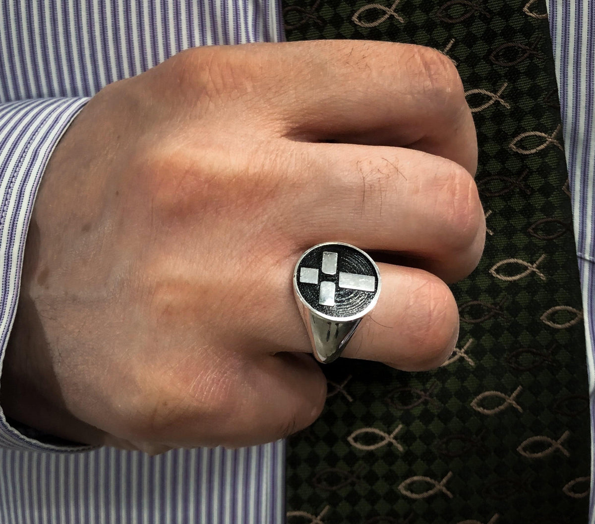 Men's Cross Healthcare Sterling Silver Ring – Logos Trading Post Wholesale